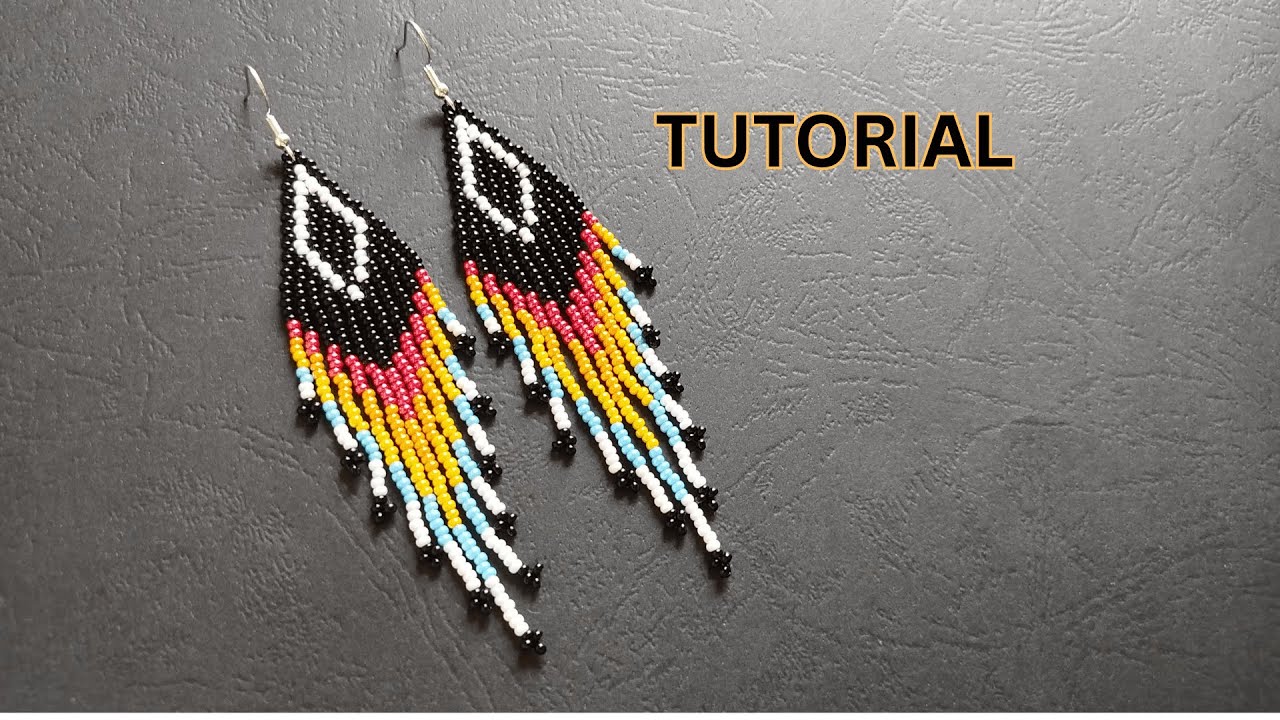 How to make seed bead earrings step by step for beginners, beaded ...