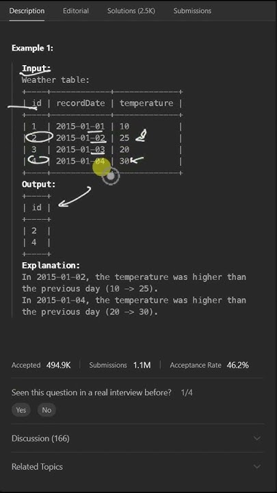 #3 - Rising Temperature than previous day (in Hindi) | LeetCode in One ...