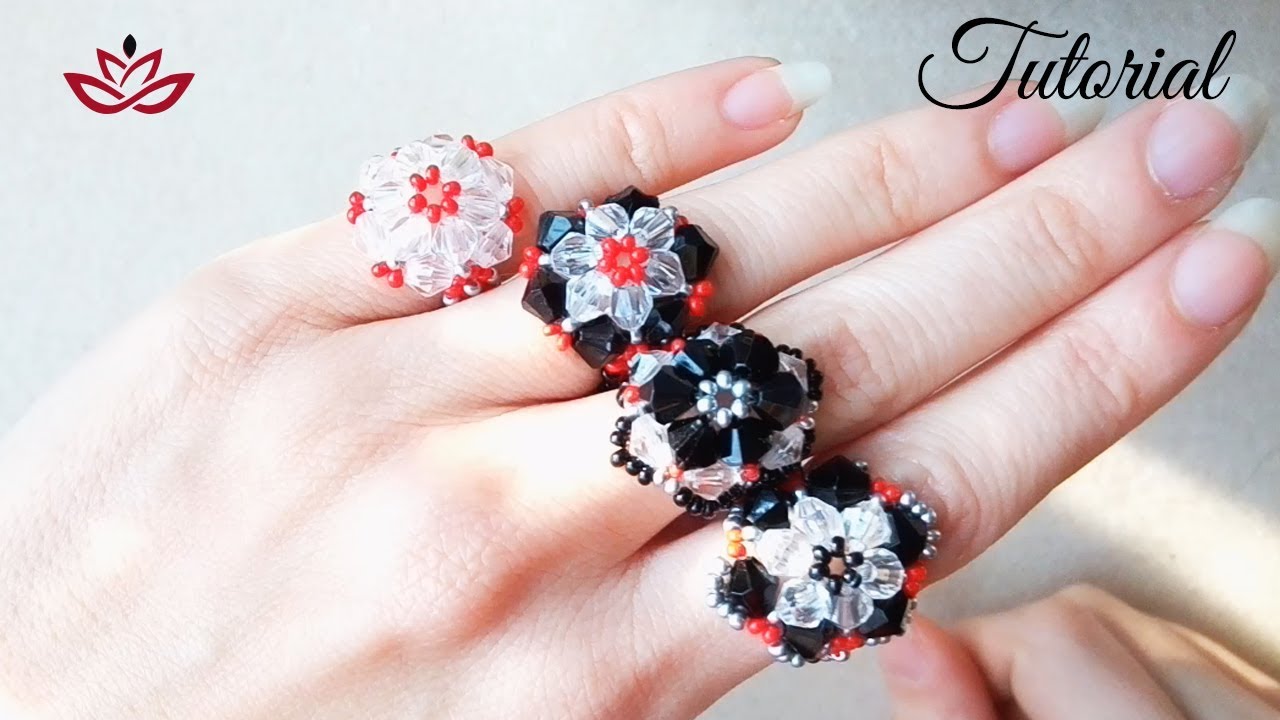 Crystal Ring Tutorial (with bicones) - YouTube