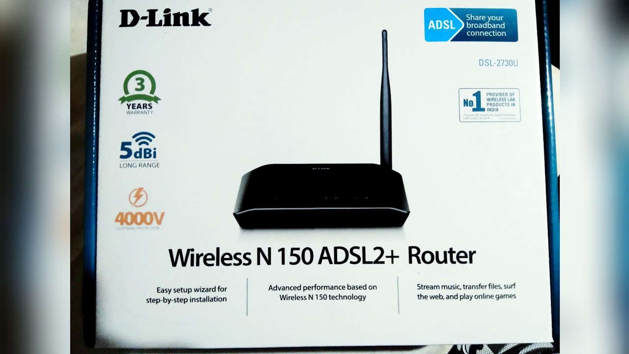 Unboxing D-link wireless N 150 ADSL+ Router (modem+router) - YouTube