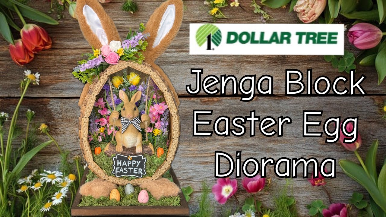Dollar Tree 🌳 Jenga Block Easter Egg Diorama - YouTube