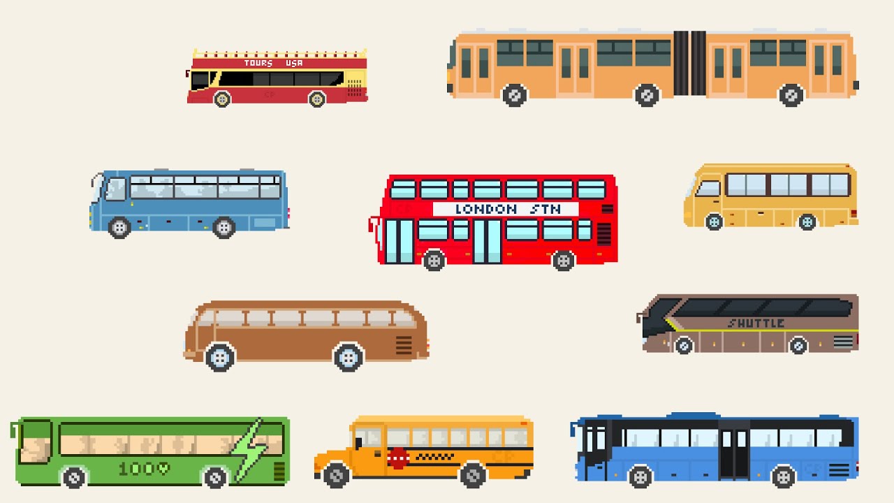 Buses 2 – Pixel Art Animation | LucaPixelz - YouTube