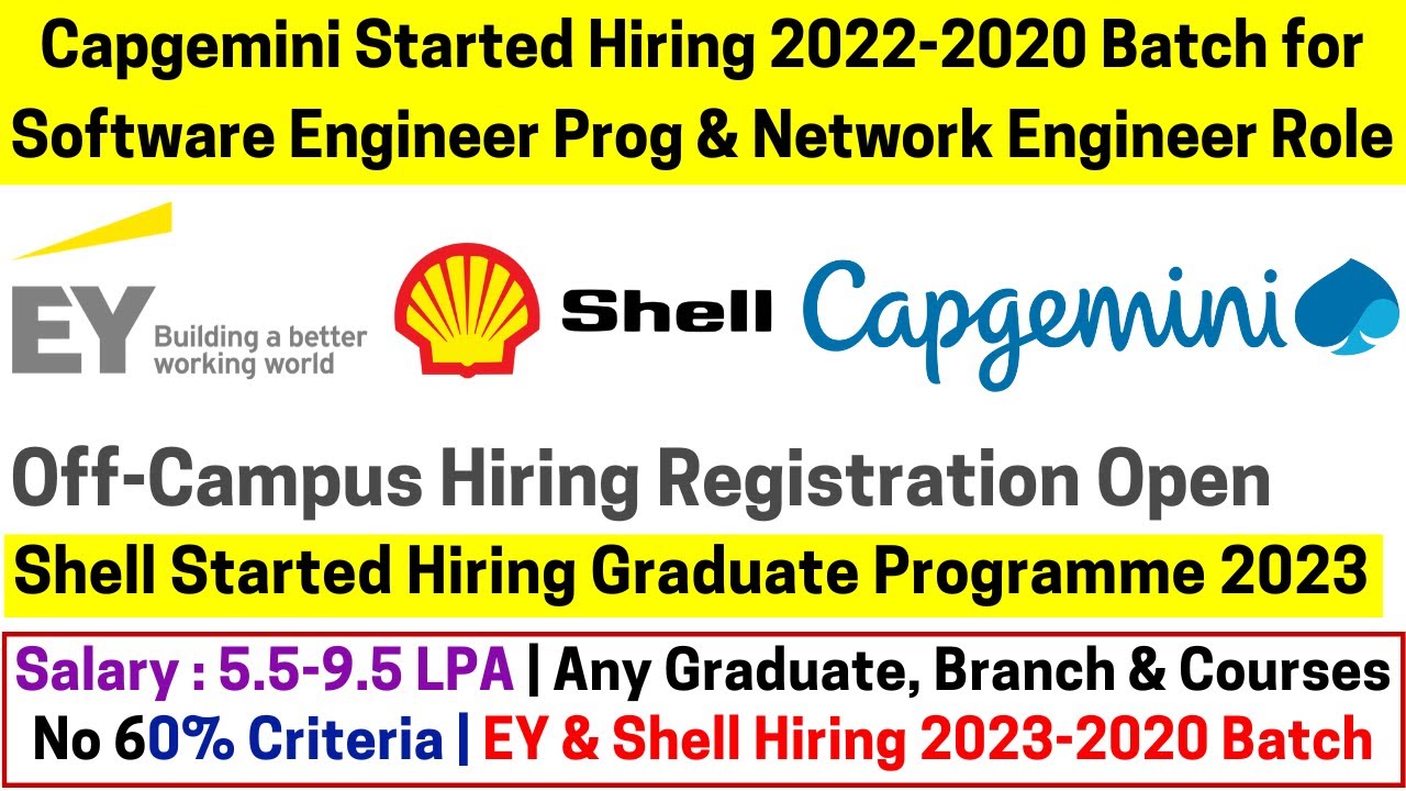 Capgemini Started Hiring 2022-2020 Batch Software Programmer & Network ...