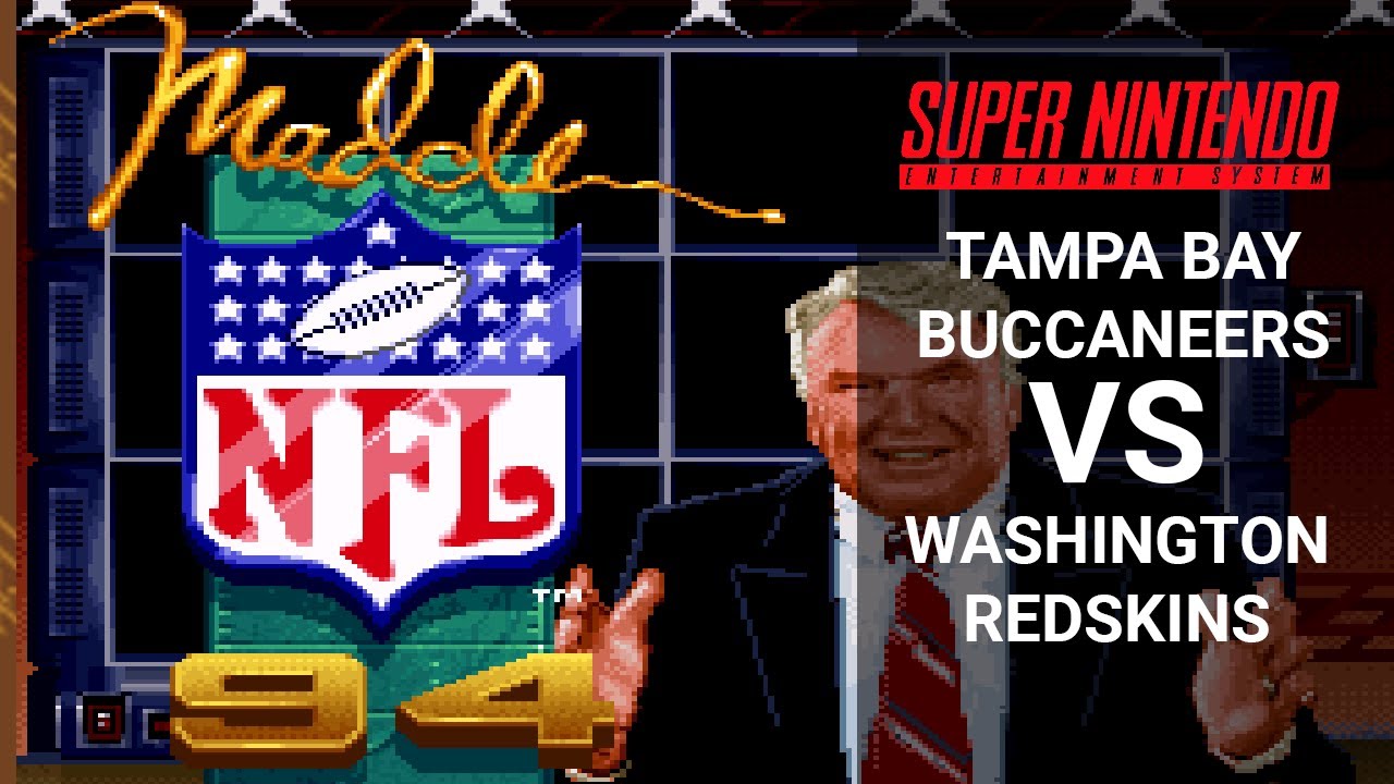 Madden NFL '94 (Super NES) - Tampay Bay Buccaneers VS Washington ...