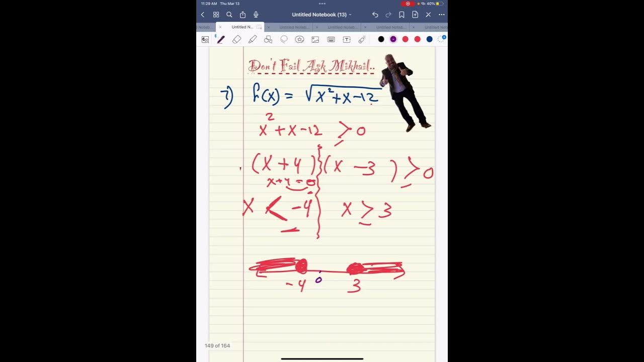 (Mat -160) Finding the domain of a function algebraically - YouTube