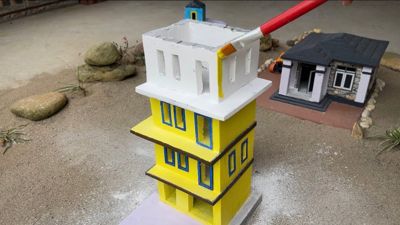 Complete 4-storey mini hotel, fully lit in 28 days, DIY part 3 - YouTube