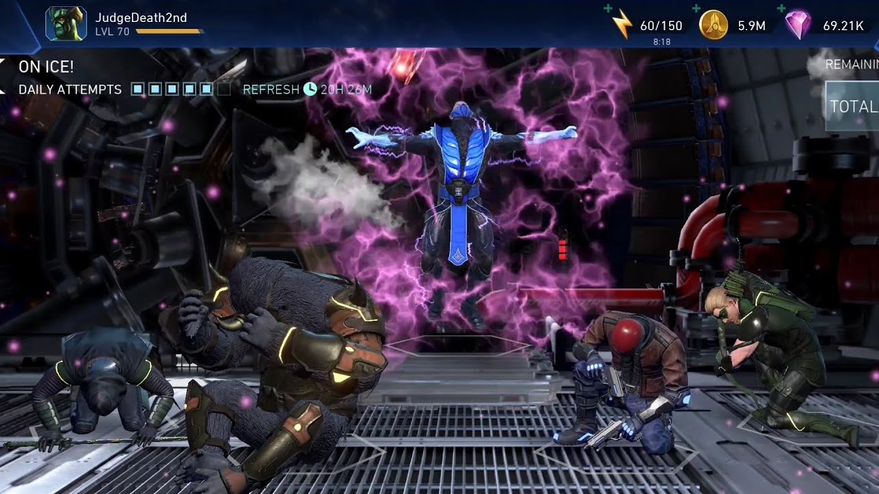 Injustice 2 mobile. Road to 100mil TTV f2p. Day 176 On Ice SR Heroic I ...