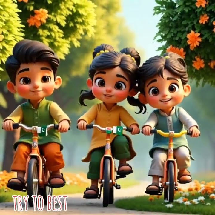 Pakistani animation boys cycling in happy mood #ai #motivation #facts # ...