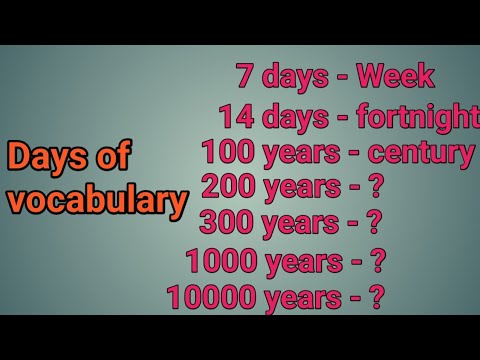 VOCABULARY DAYS IN ENGLISH - YouTube
