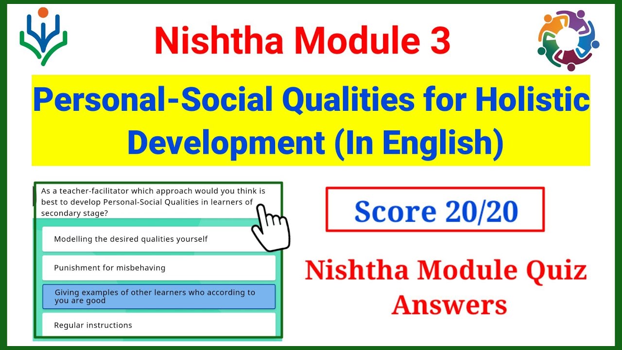 Nishtha Module 3 Quiz Answers | Module 3 Answer Key | Module 3 Nishtha ...