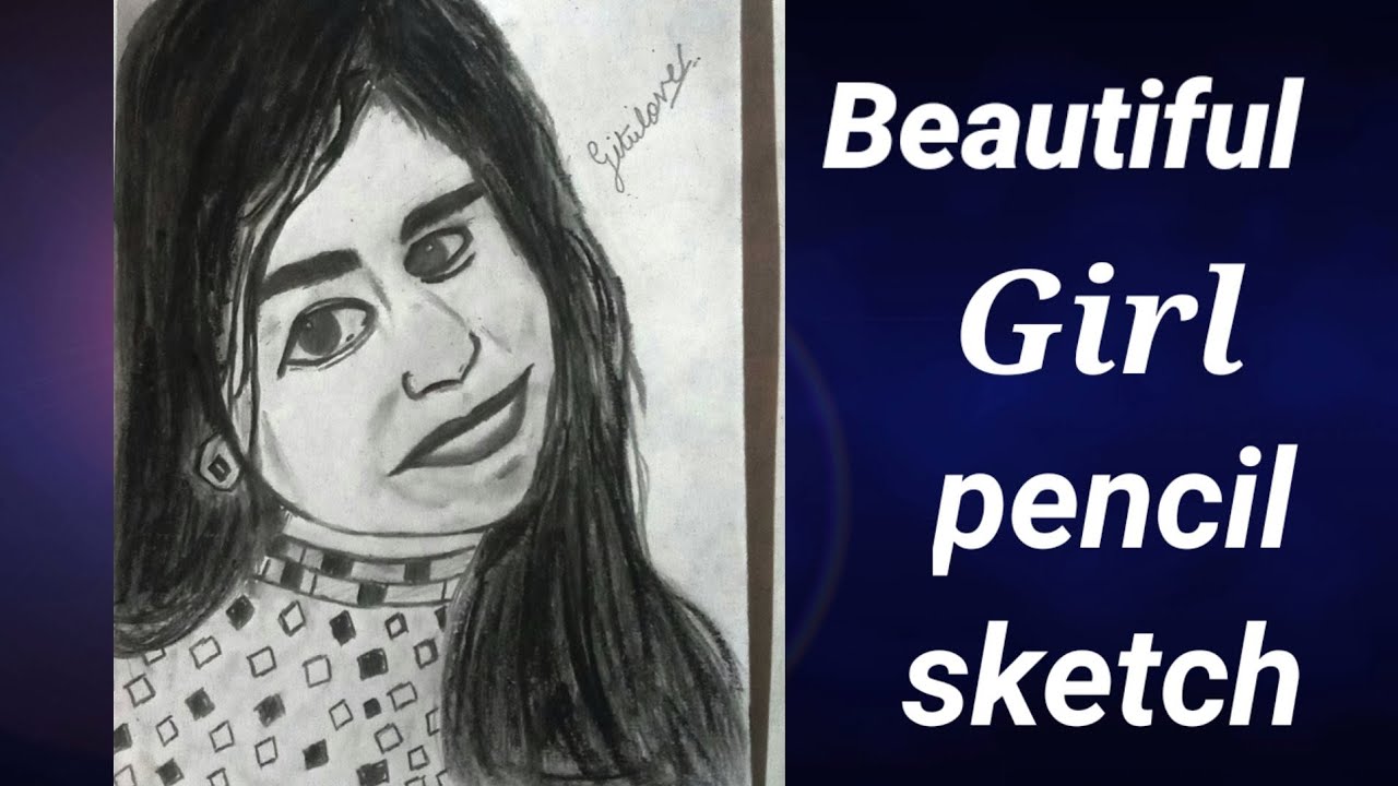 #gitulove|How to draw beautiful Girl with Long Hair Pencil sketch Step ...