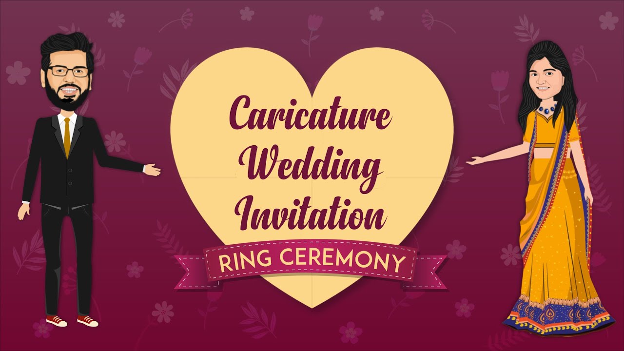 Caricature Wedding Invitation Cartoon Animated Wedding Invitation Caricature Wedding Invitation Cartoon Animated Wedding Invitation