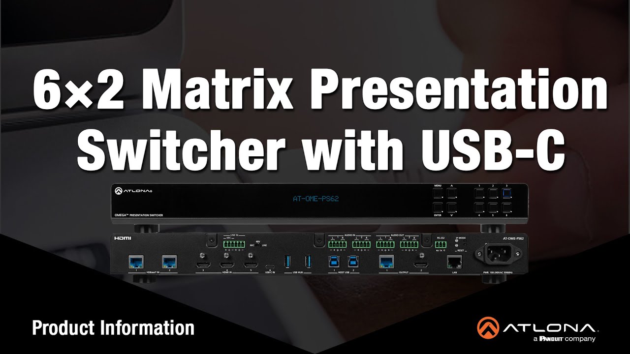 OMEGA OME-PS62: 6×2 Matrix Presentation Switcher with USB-C - YouTube
