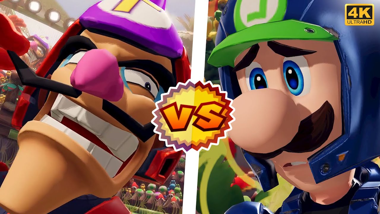 Mario Strikers: Battle League - Waluigi [ROCKETS] Vs. Luigi [CROWNS ...