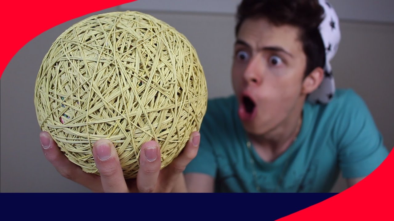 RECORDE MUNDIAL - MAIOR BOLA DE ELÁSTICO DO MUNDO? - YouTube