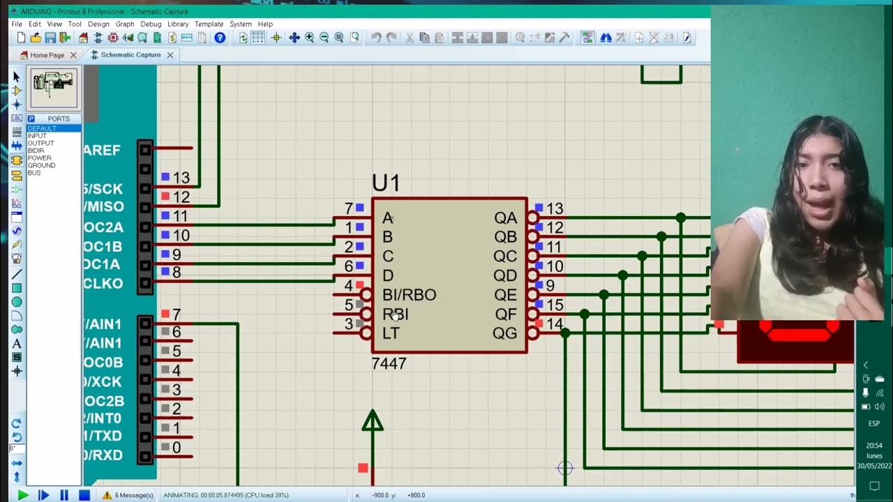 2 Display de 7 segmentos, simulado en plataforma Proteus - Arduino ...