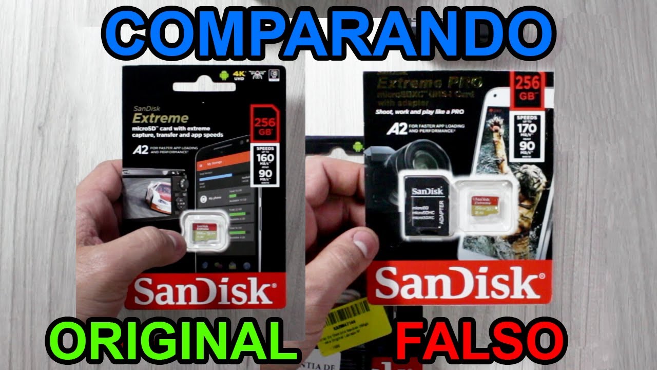 COMO SABER SE SEU SANDISK É FALSO? COMPARANDO UM CARTÃO SD SANDISK ...