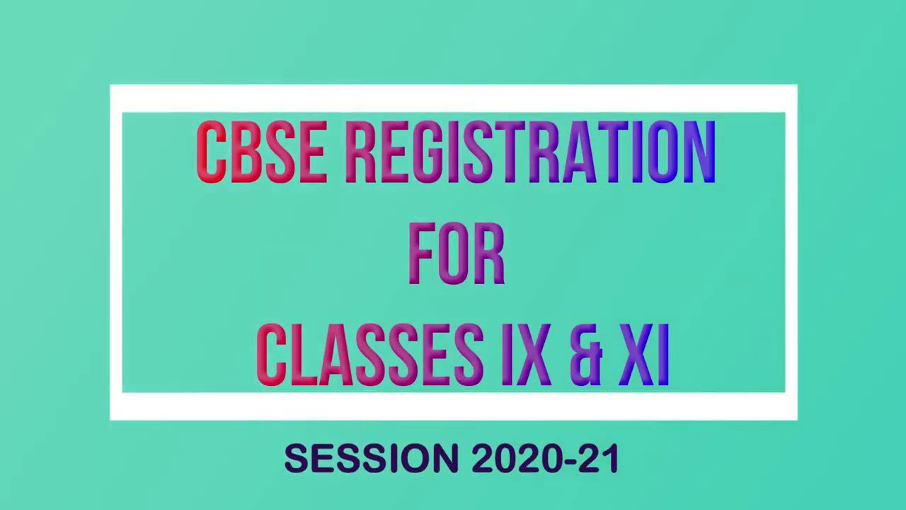 CBSE Registration 2020 21 - YouTube