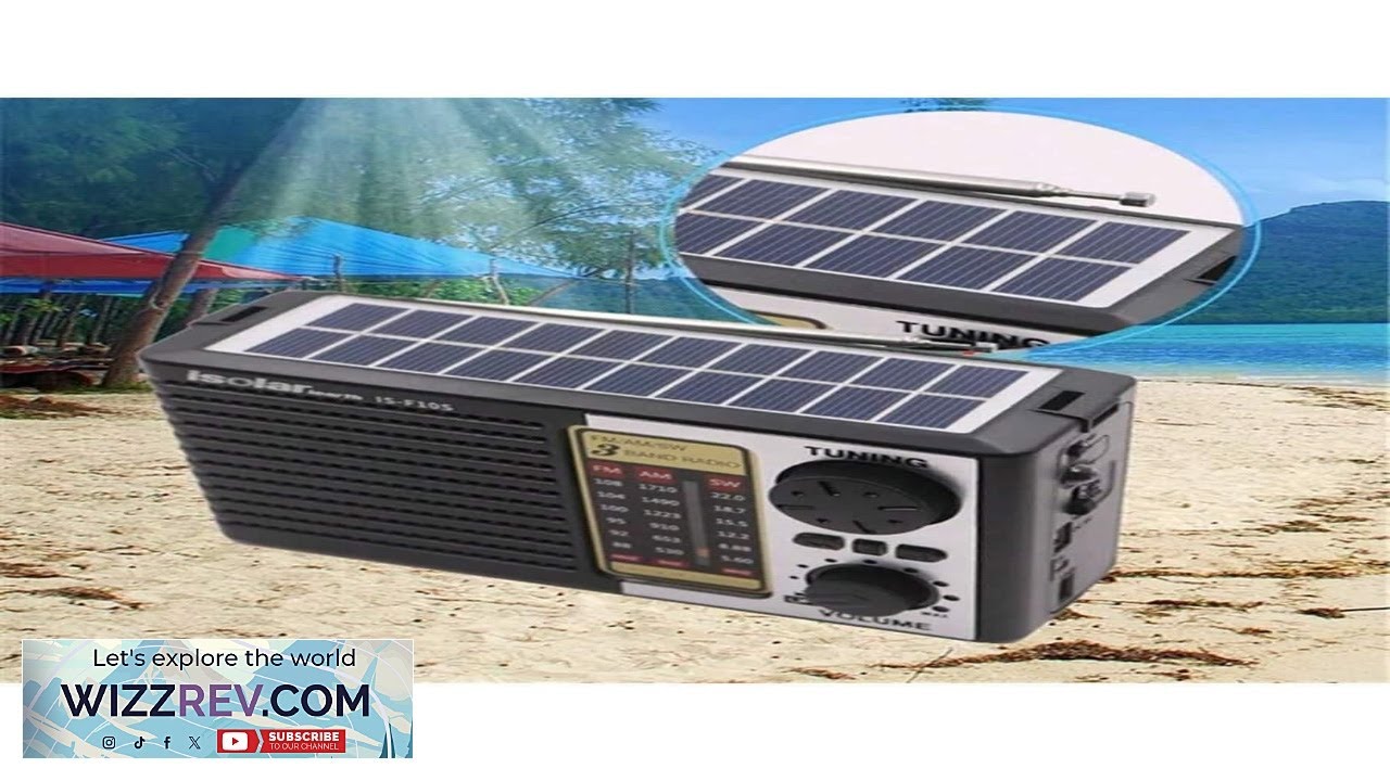 GJV FM AM Solar Portable Radio Digital Speaker MP3 Player Rechargeable ...