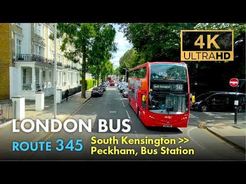 London Bus Ride, Route 345, Double Decker, 4K Virtual Tour. From South ...