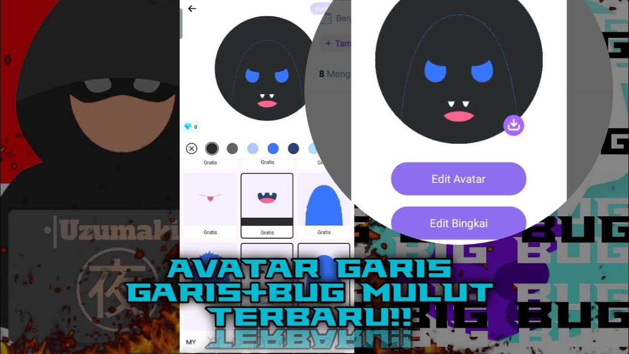 Bug Avatar garis garis+ mulut terbaru #litmatch #bug #canary #DJFARHAN ...