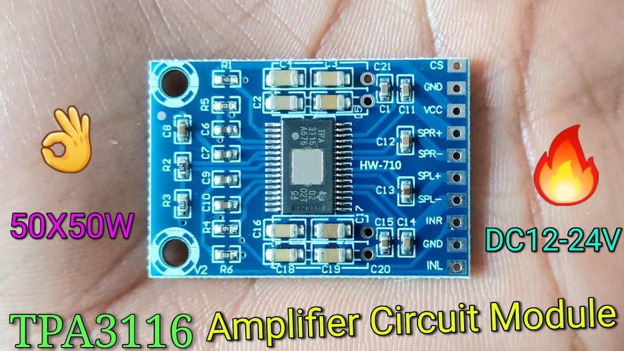 TPA3116 Class D Digital Amplifier Board 50W 50W - YouTube