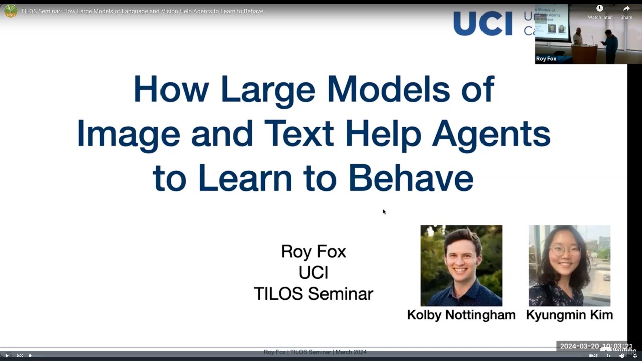 TILOS Seminar: How Large Models of Language and Vision Help Agents to ...