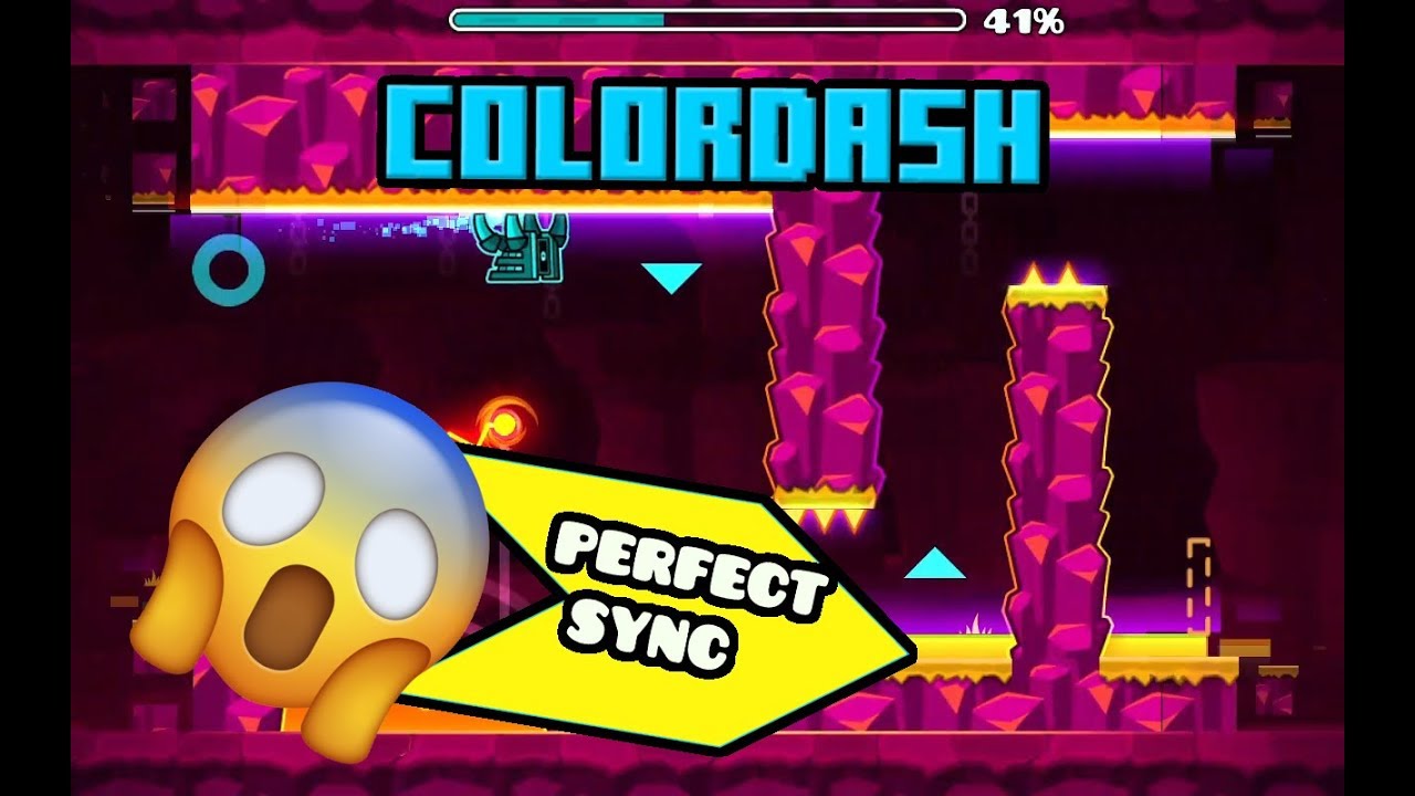 "AMAZING SYNC": Fingerdash but the song is Colorblind /Geometry dash 2. ...