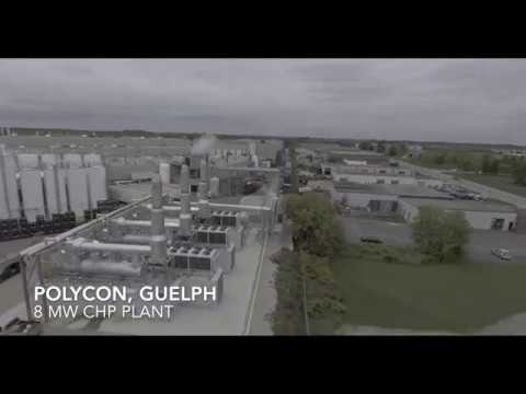 Aerial Footage of 8 MW CHP plant at Polycon in Guelph, Ontario - YouTube