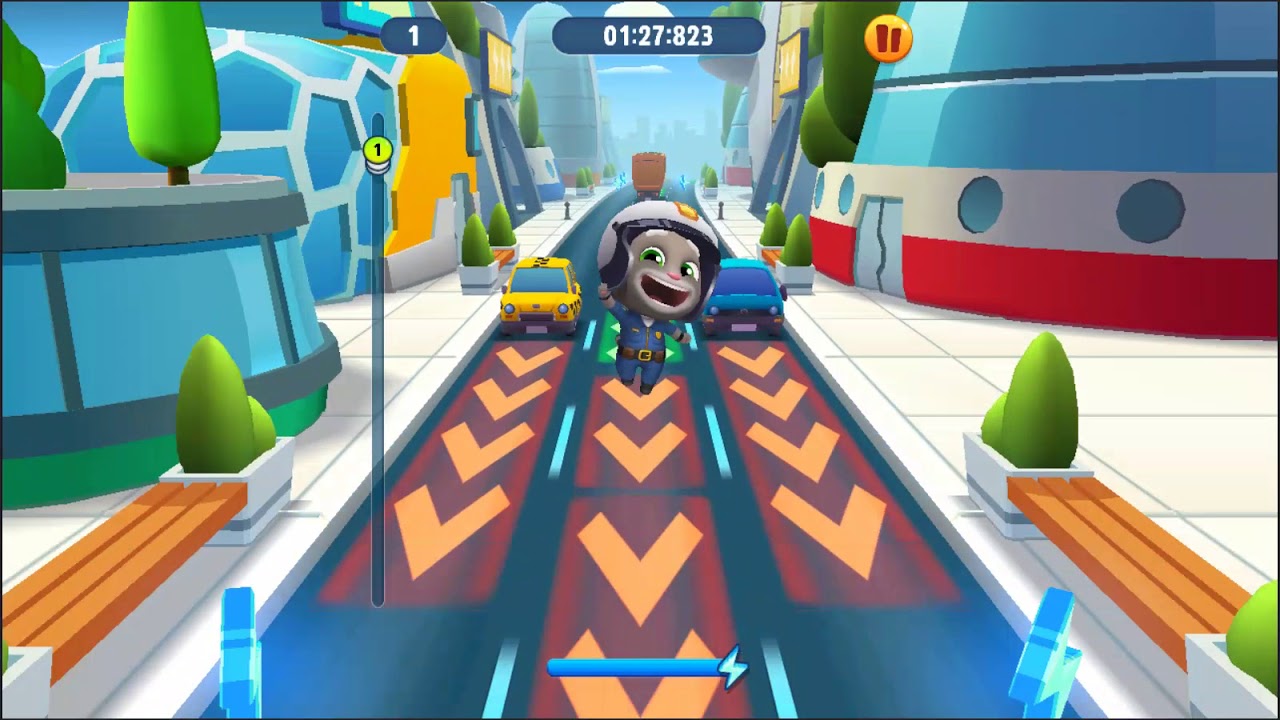 Talking Tom RACING Gold Run Android Gameplay Ofiicer Tom Full Screen HD ...