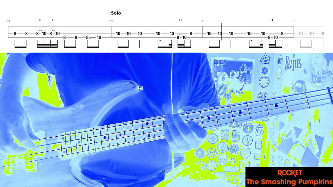 Rocket by Smashing Pumpkins - Bass Cover with Tabs Play-Along - YouTube