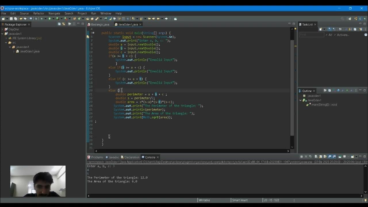 Java Homework Triangle Inequality Theorem Code - YouTube