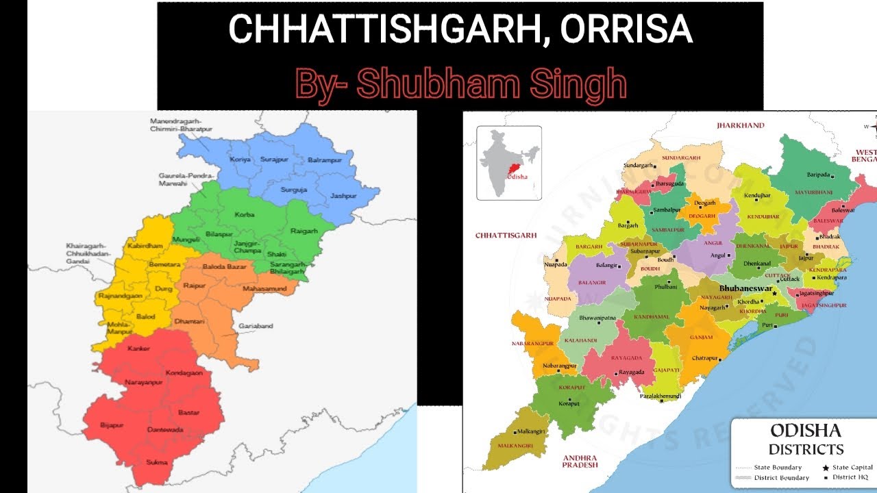 Indian Map Chhattisgarh and Orissa class-22 - YouTube