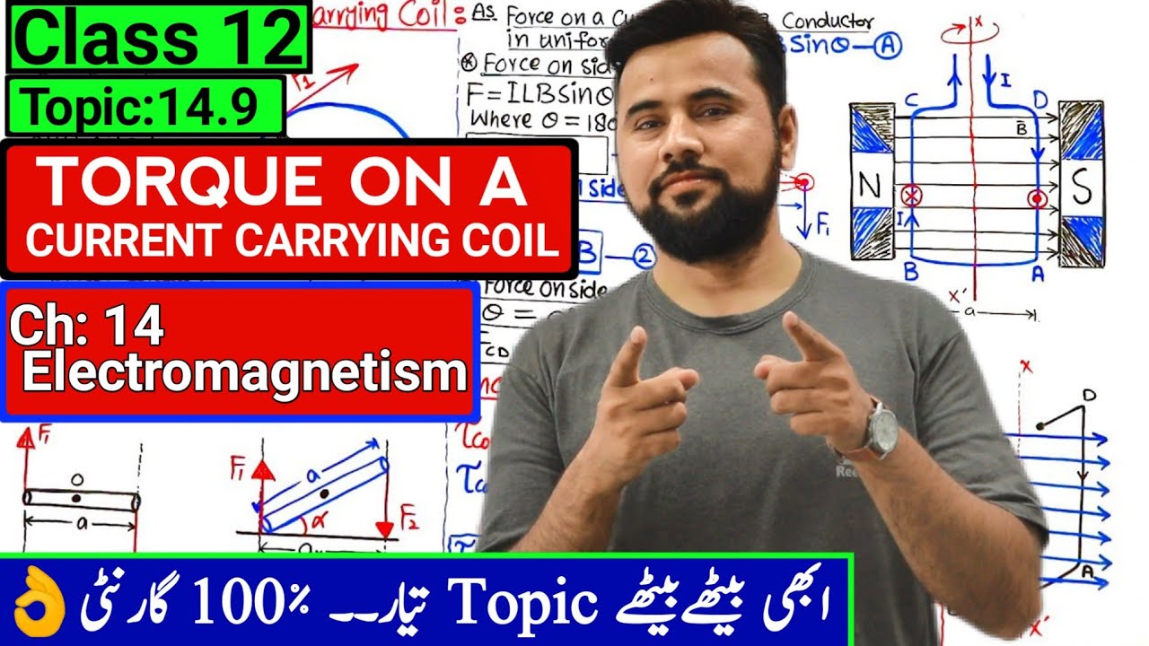 Torque on a current carrying coil🔥| class 12 physics | Ch#14 ...