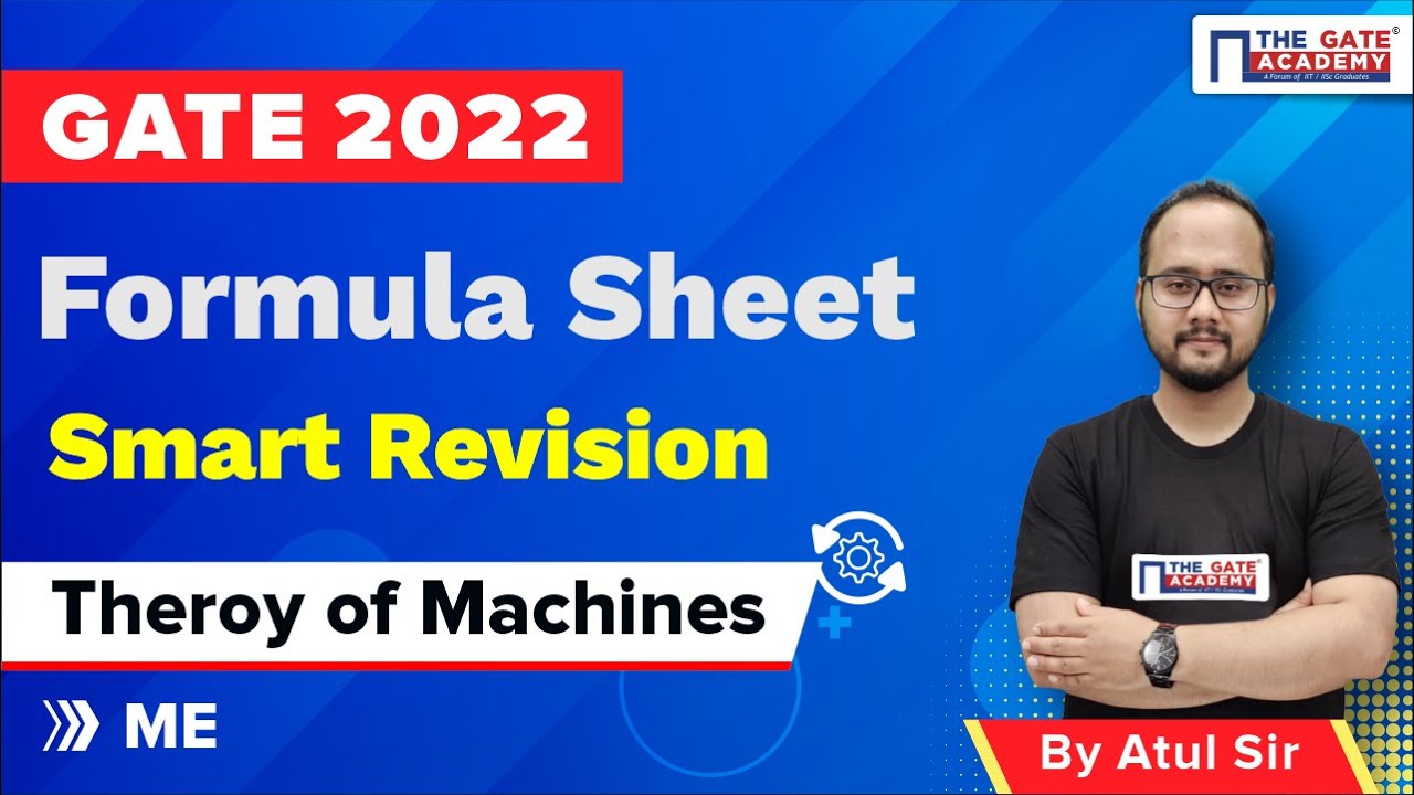 #1 Quick Revision Through Formulas | Theory of Machines | GATE 2022 l ...