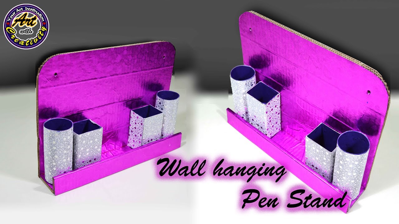 Wall hanging pen stand | DIY | Simple and easy | Best out of waste ...