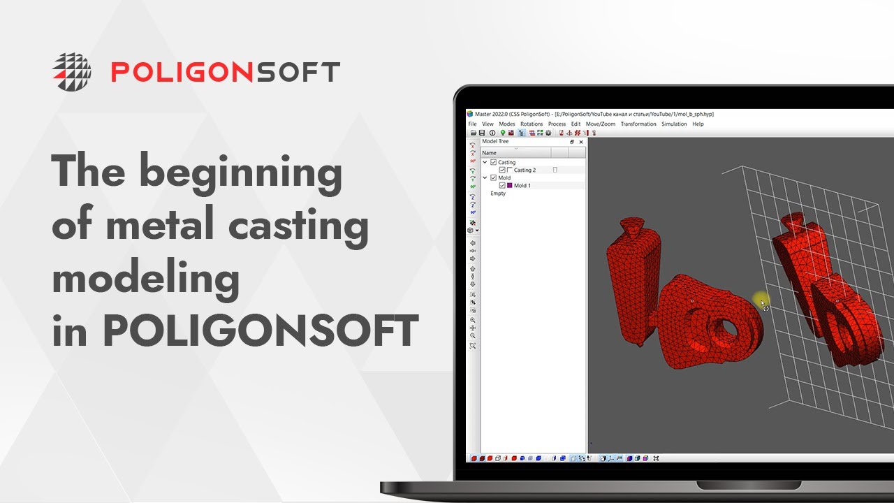 The beginning of metal casting modeling in POLIGONSOFT - YouTube
