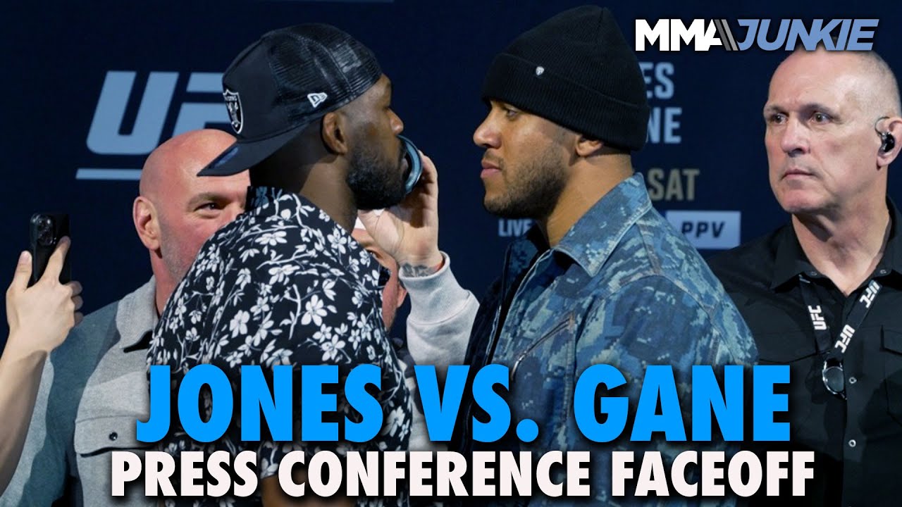 Jon Jones vs. Ciryl Gane Intense First UFC 285 Fight Week Faceoff - YouTube
