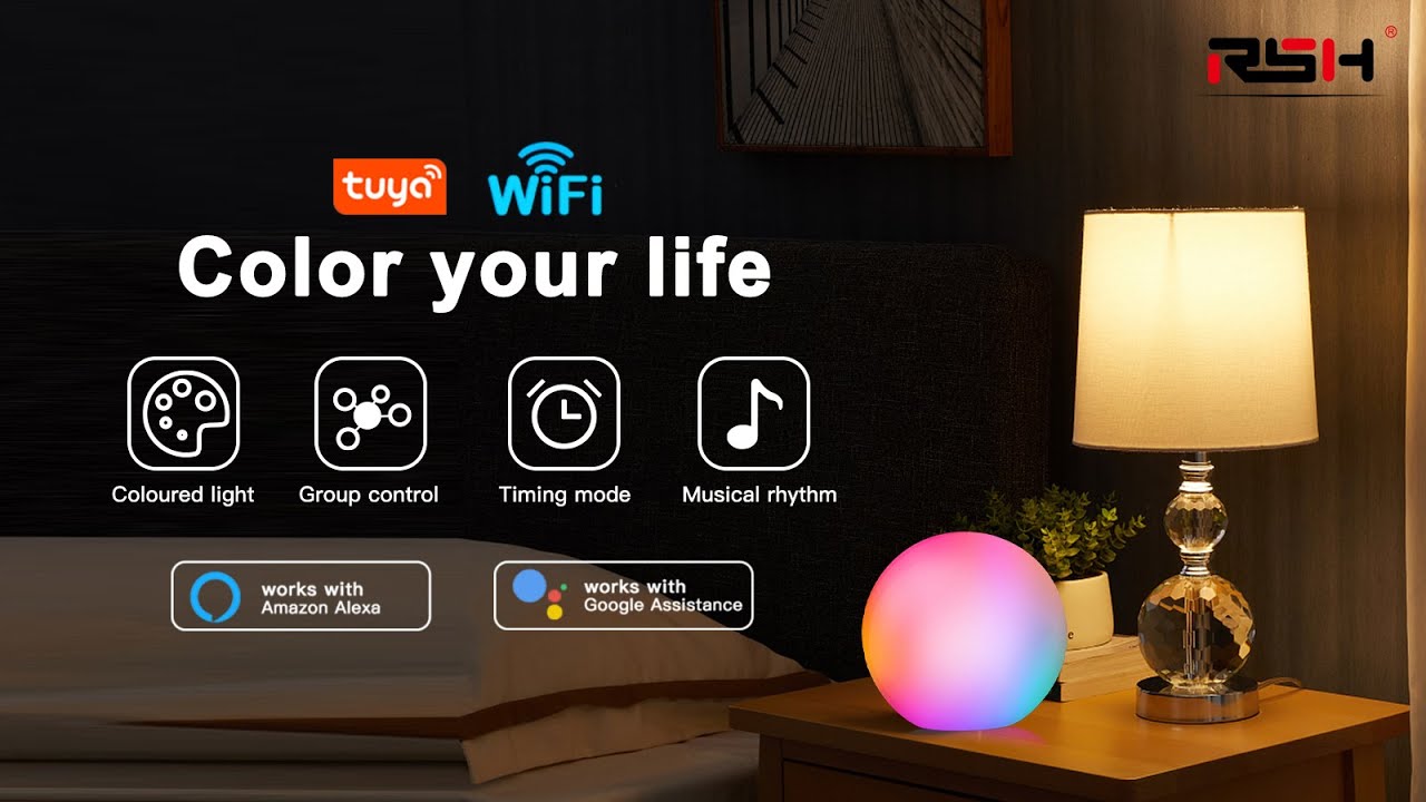 RSH Tuya WiFi Smart Lamp RGB Dimmable APP Voice Control, Compatible ...