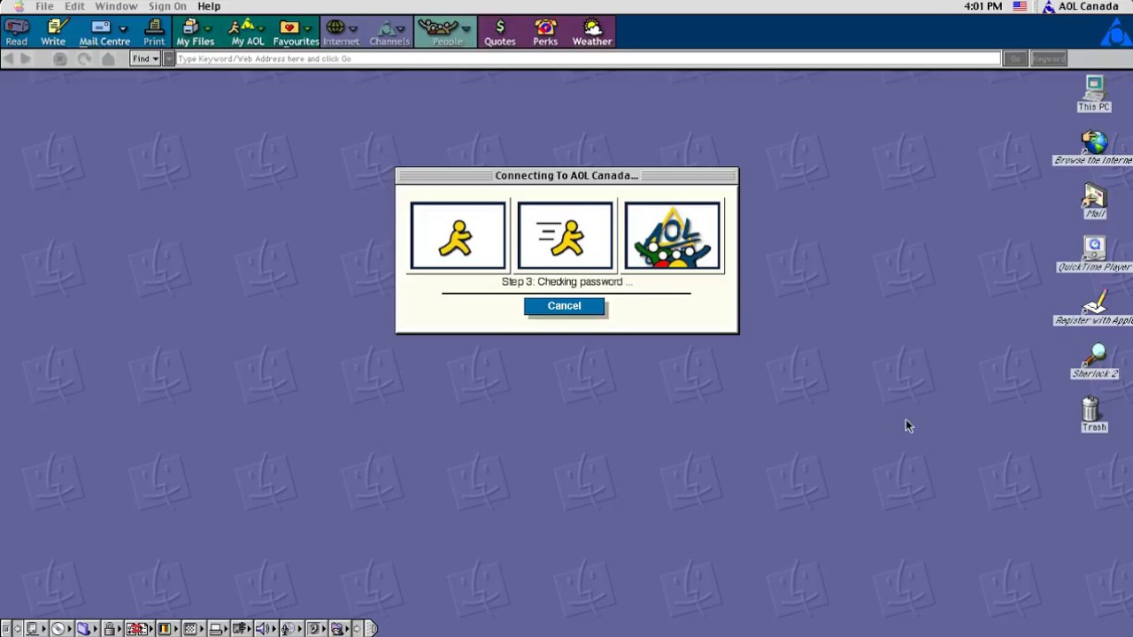 AOL 4.0 Canada on Mac Installation and Startup - YouTube