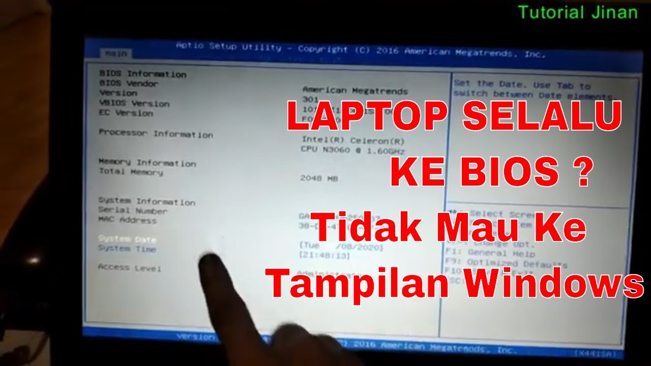 LAPTOP SELALU KE BIOS ? Tidak Mau Ke Tampilan Windows_Tutorial Jinan ...