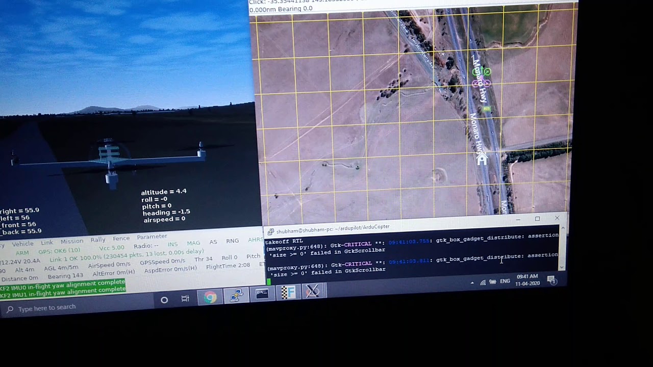 FlightGear simulation with SITL (software in the loop) running on WSL ...