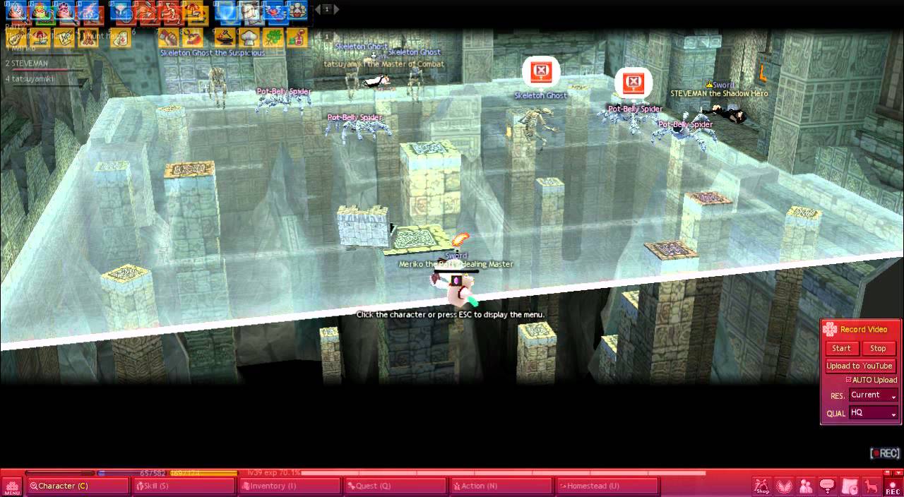 Mabinogi glowing spider attack of the mini spiders - YouTube