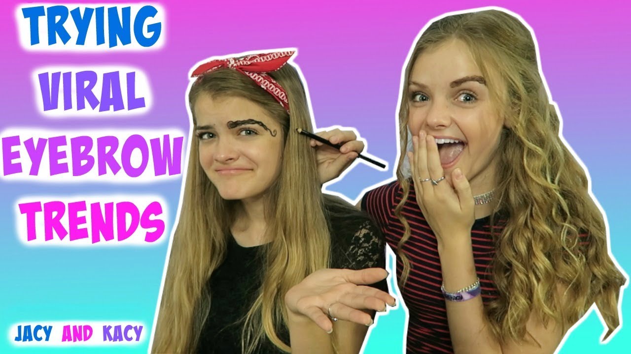 Trying Viral Eyebrow Trends on Instagram Challenge ~ Jacy and Kacy ...