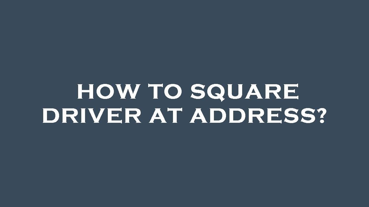 How to square driver at address? - YouTube