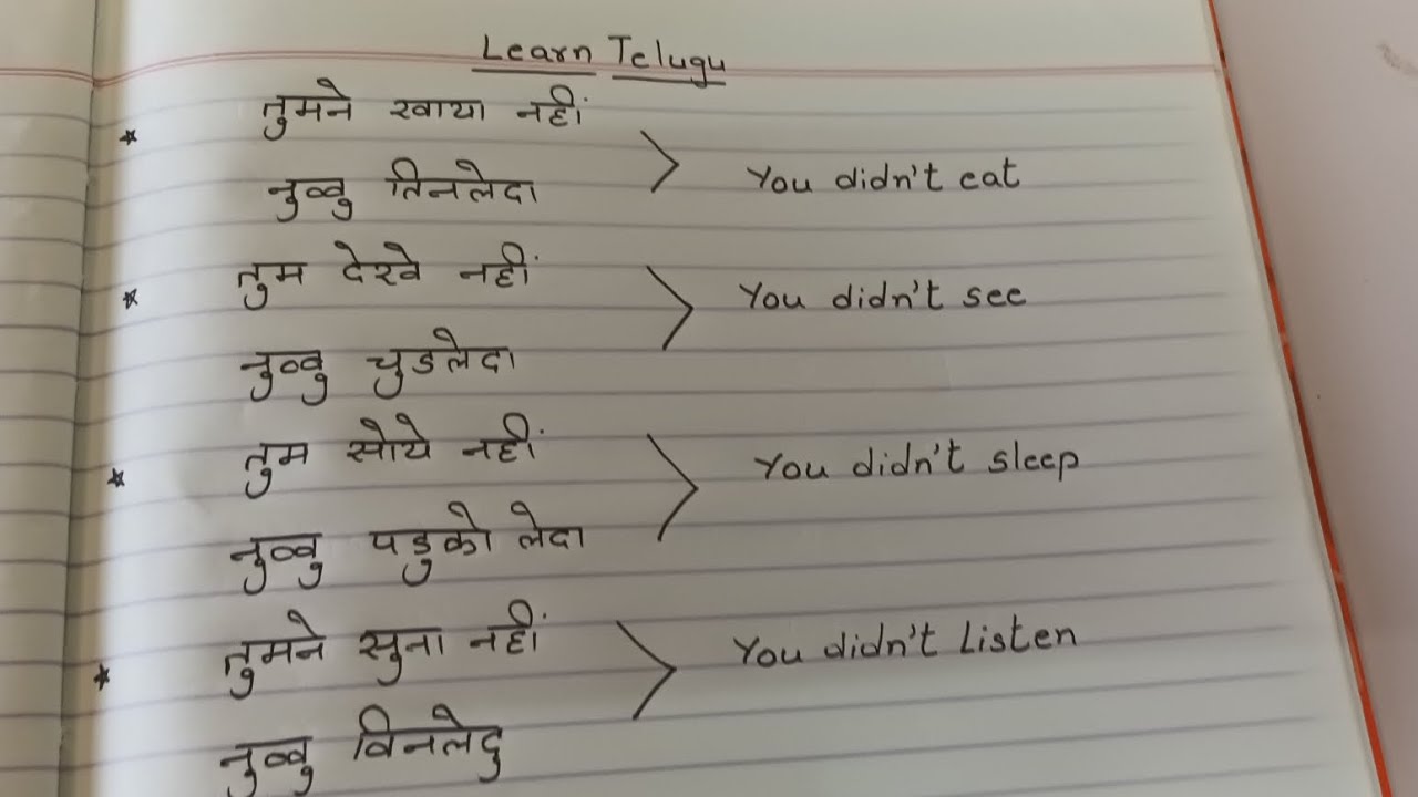 Basic Telugu| Learn Telugu through Hindi| Easy way to learn Telugu| How ...