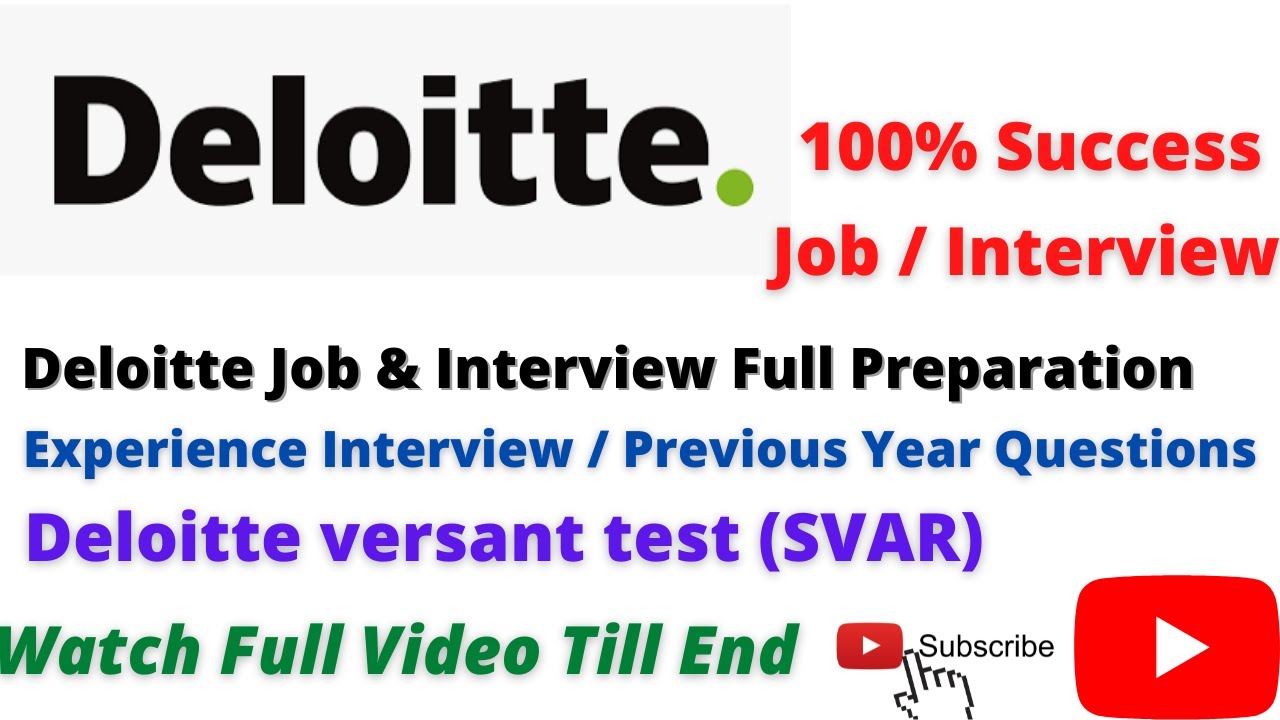 Deloitte Job Full Preparation / Interview Full Preparation / Previous ...
