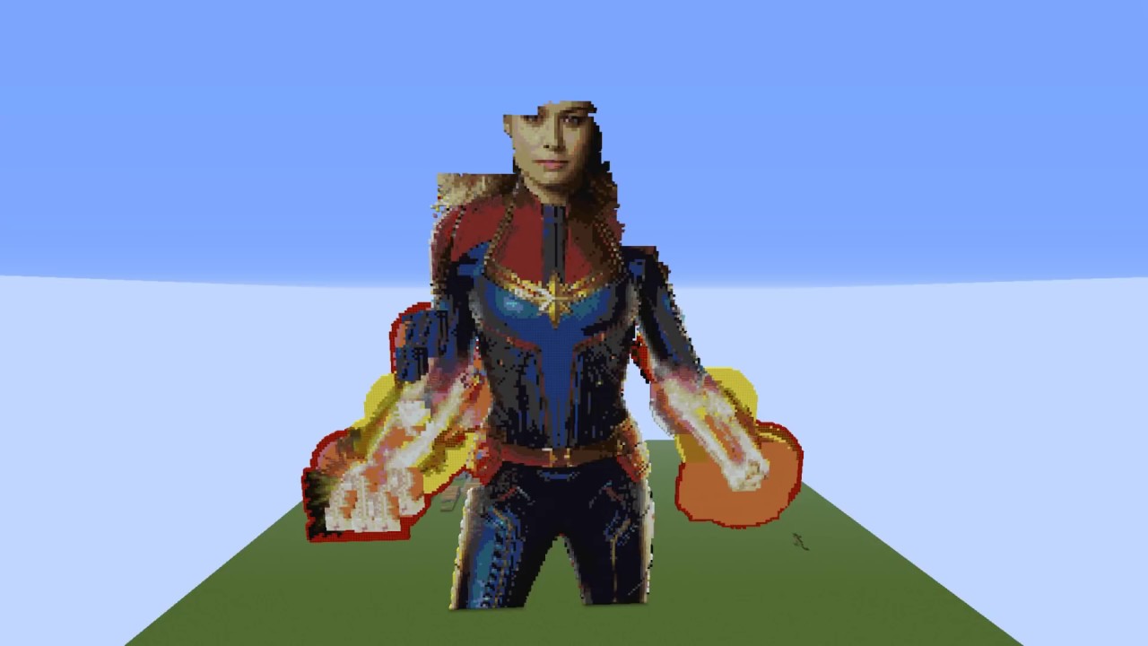 Minecraft Timelapse - CAPTAIN MARVEL (+23.000 BLOCKS, 84 DIFFERENT ...