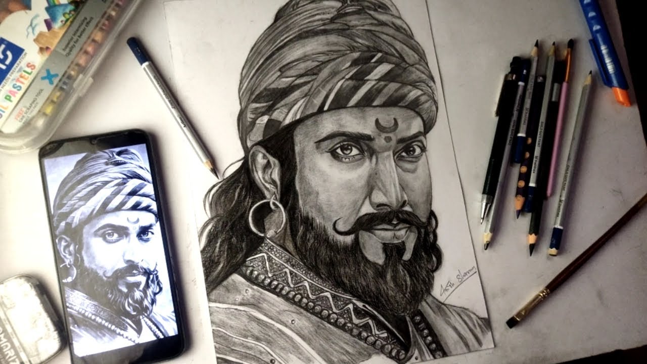 How To Draw Shivaji Maharaj Step by step || Chhatrapati Shivaji Maharaj ...
