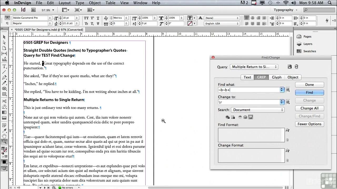 tutorial adobe indesign GREP For Designers - YouTube